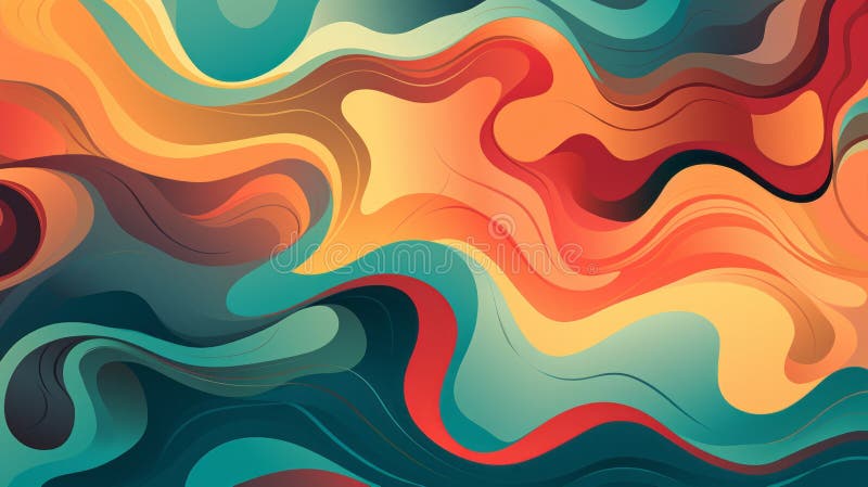 Dynamic Nature Pattern, Dancing Organic Shapes and Colors Stock ...