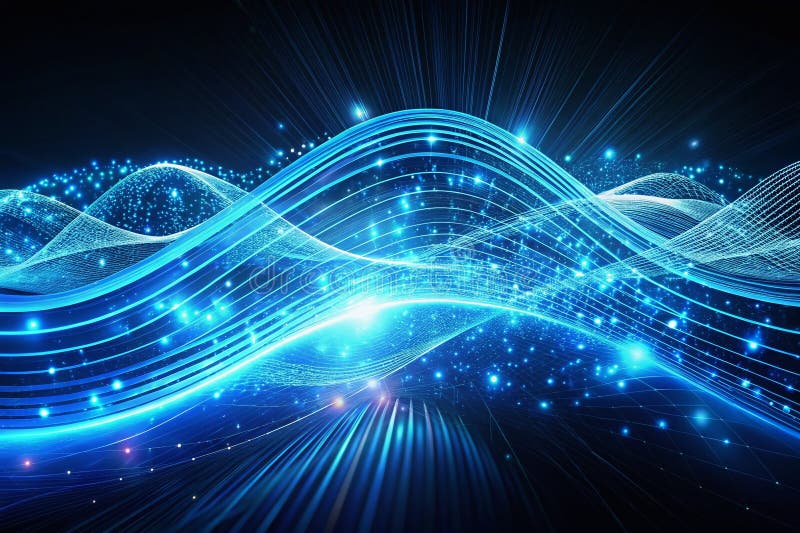 Interconnected Digital Waves Create Dynamic Technology Network ...