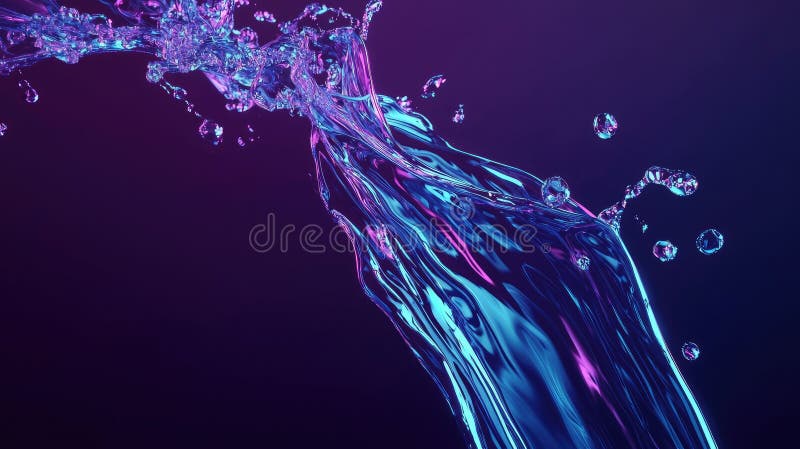 Futuristic Neon Liquid Splash Abstract Big Data Technology Concept ...