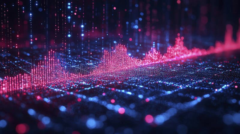 Dynamic Neon Data Waves Capturing Modern Innovation Stock Illustration ...