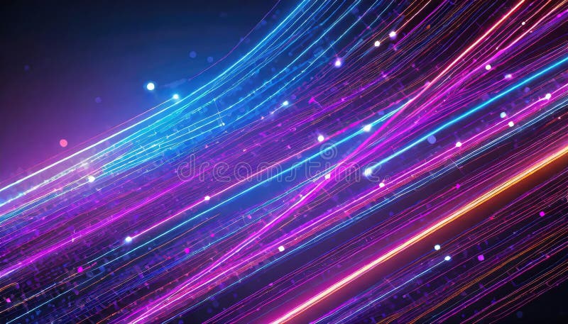 Dynamic Neon Fiber Optic Lines Creating an Abstract Texture Background ...