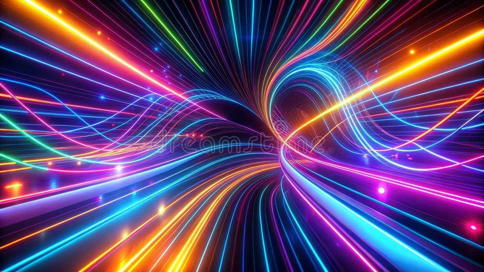 Dynamic Neon Flow a Futuristic Abstract Background Loop Featuring ...