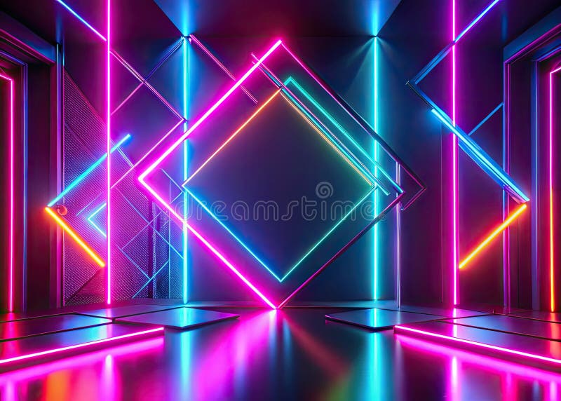 Dynamic Neon Geometry 3D Animation Seamless Looping Background Footage ...