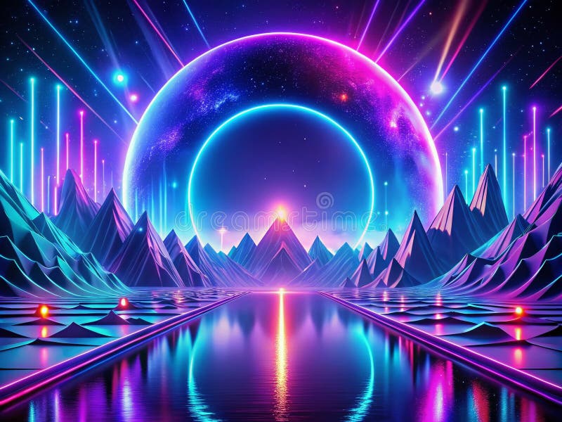 Dynamic Neon Glow: an Abstract Futuristic Background for Digital Design ...