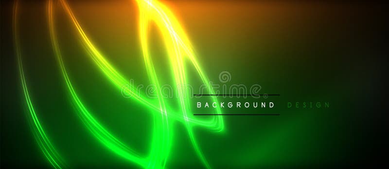 Dynamic Neon Glowing Lines Geometric Techno Background Stock Vector ...