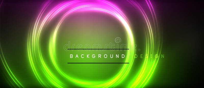 Dynamic Neon Glowing Lines Geometric Techno Background Stock Vector ...