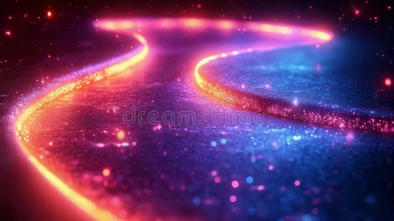 Dynamic Neon Light Path with Radiant Shimmering Effects Stock Video ...