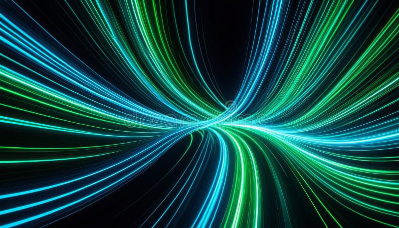 Dynamic Neon Light Trails Creating a Futuristic Vortex in Motion Stock ...