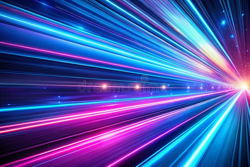 Dynamic Neon Light Trails a Futuristic Warp Effect Background for Tech ...