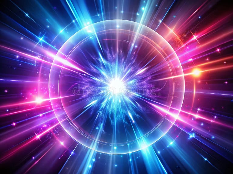 Dynamic Neon Rays Explode in Circular Motion a Visually Stunning ...