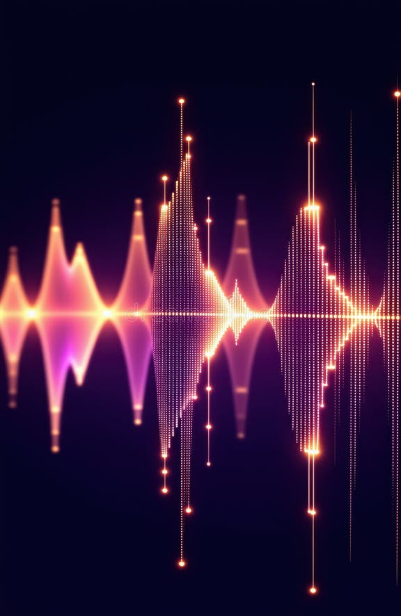 Dynamic Neon Sound Wave Visualization with Reflections on Dark ...