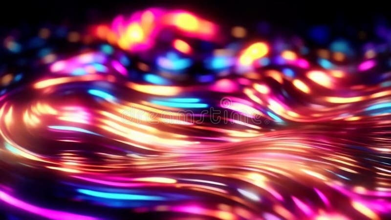 Dynamic Neon Swirls in an Abstract Animation, with Glowing, Vibrant ...