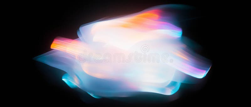 Dynamic Neon Texture with Blurred Motion and Soft Trails Against a ...