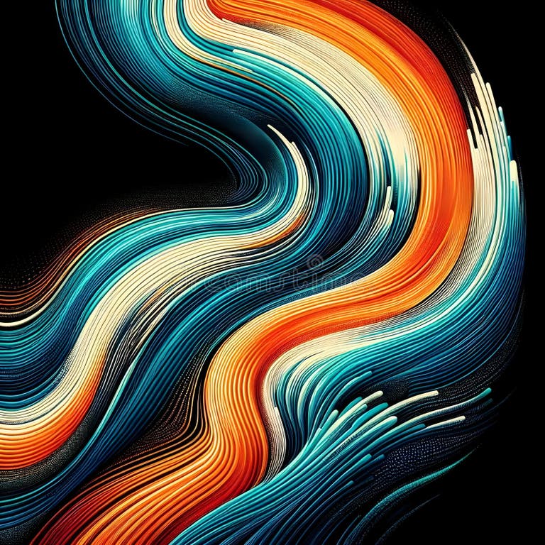 Dynamic Neon-toned Abstract Pattern with Fluid Wave Forms and Soft ...