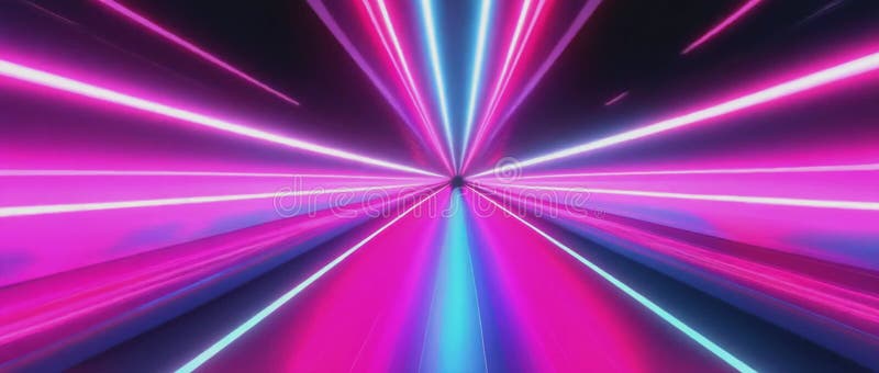 Dynamic Neon Tunnel Lights Speed Towards Infinity in a Captivating Loop ...