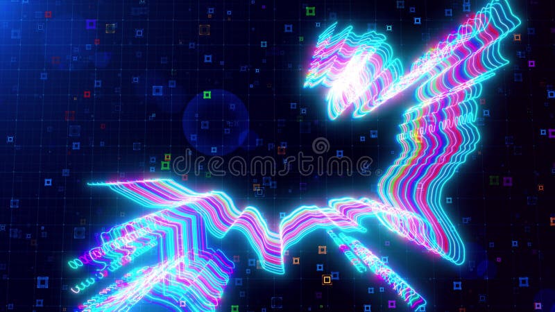 Dynamic Neon United States Map: Futuristic Glowing Animation Stock ...
