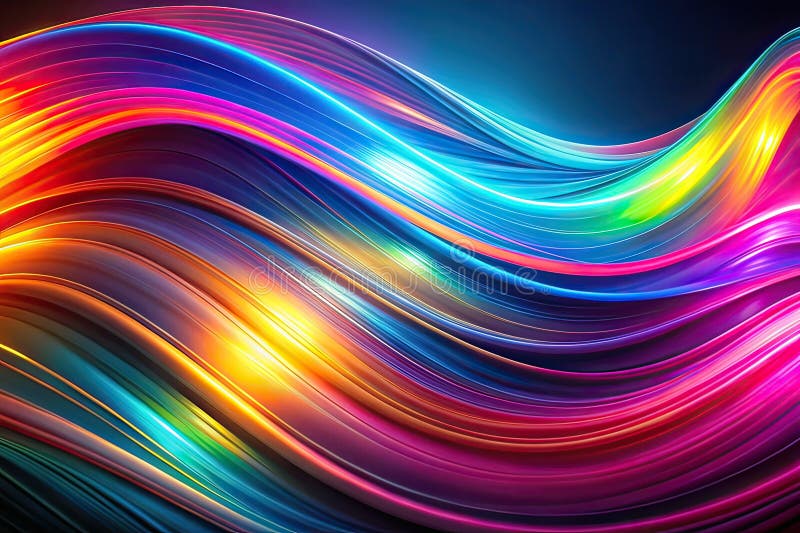 Dynamic Neon Wave Futuristic Abstract Art for Modern Design and ...