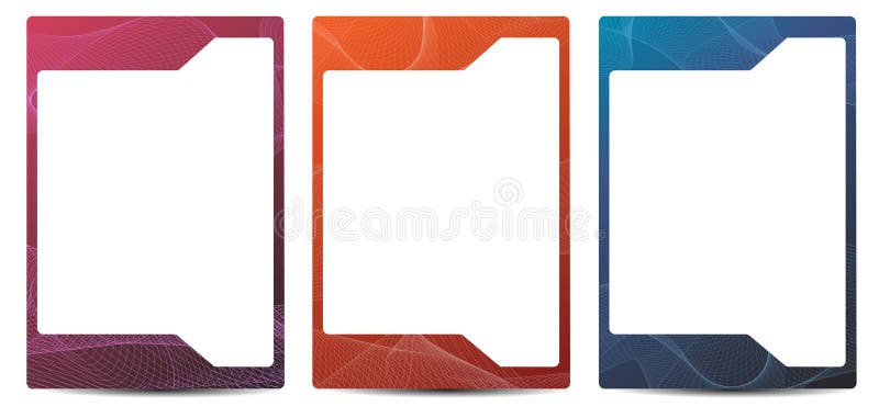 Dynamic Neon Waves Card Frame Template Design Stock Vector ...