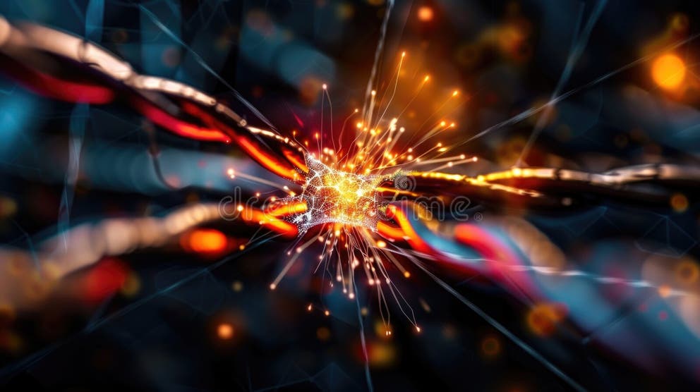 Dynamic Network Connection with Glowing Sparks and High-energy Light ...