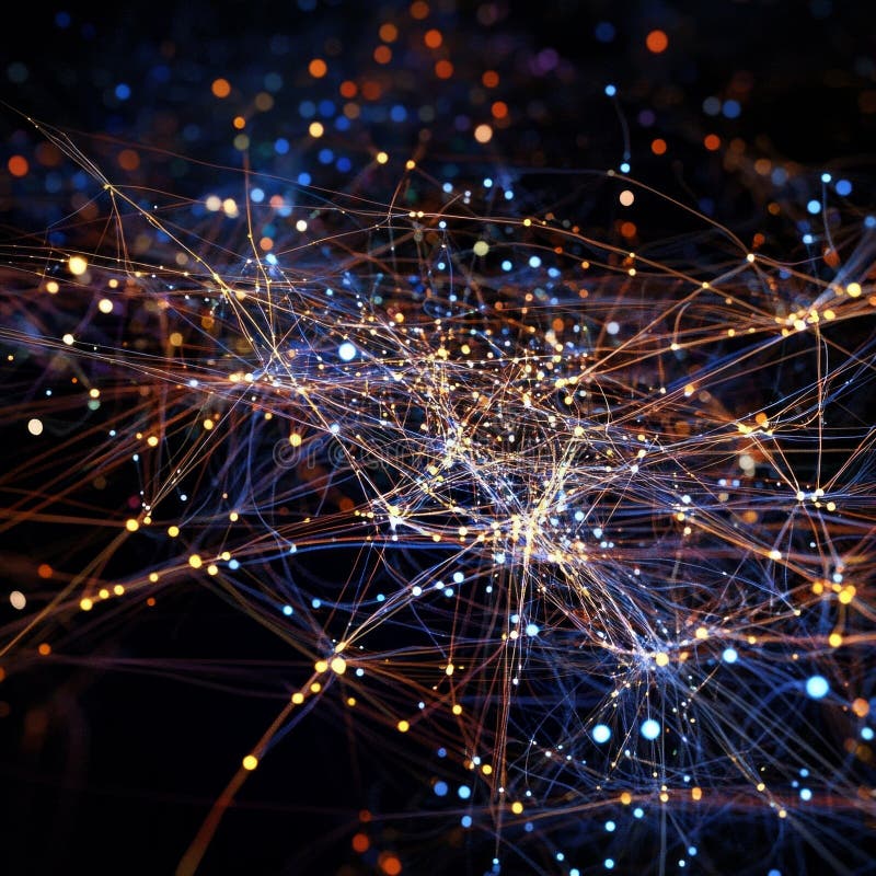 Dynamic Network Connections with Interconnected Glowing Lines and Nodes Stock Photo - Image of ...