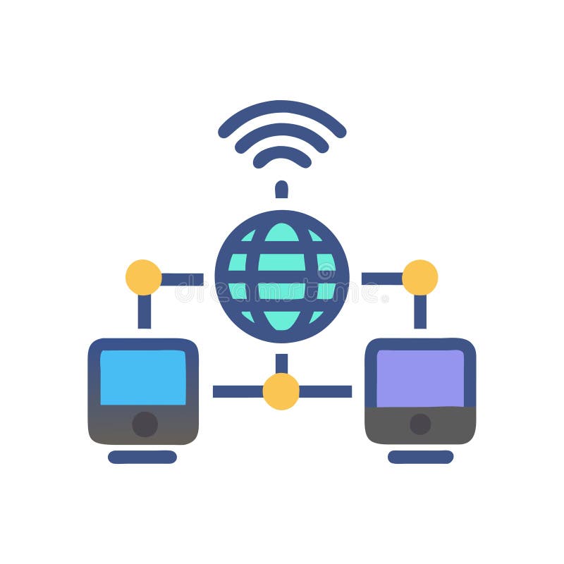 Dynamic Network Icon for Communication Stock Illustration ...