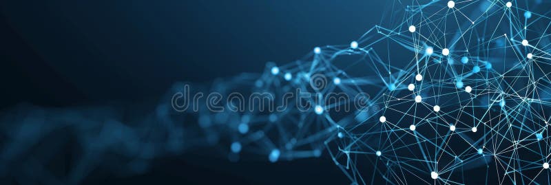 Dynamic Network of Interconnected Dots on Vibrant Blue Surface ...