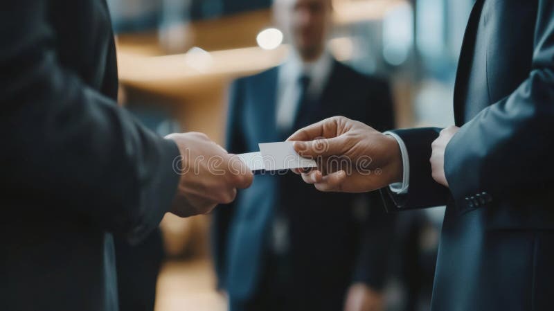 Dynamic Networking Event Business Professionals Exchange Cards in a ...