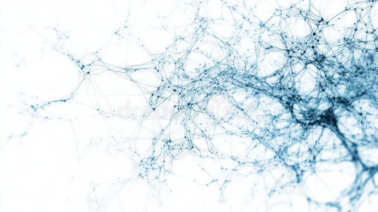 Dynamic Neural Network Connections on Light Background Depicting ...
