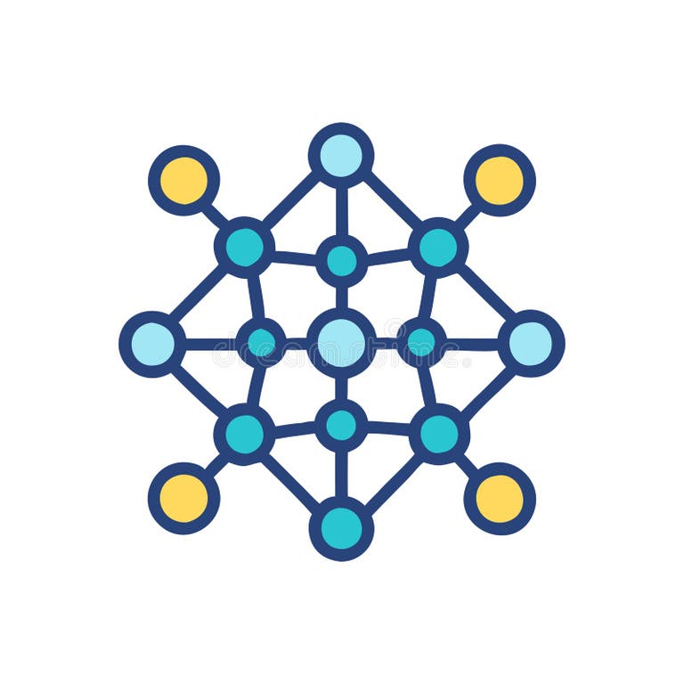 Dynamic Neural Network Icon for Machine Learning Stock Illustration ...