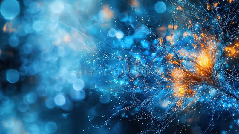 Dynamic Neural Pathways of Light Abstract Art Digital Creation Ethereal ...