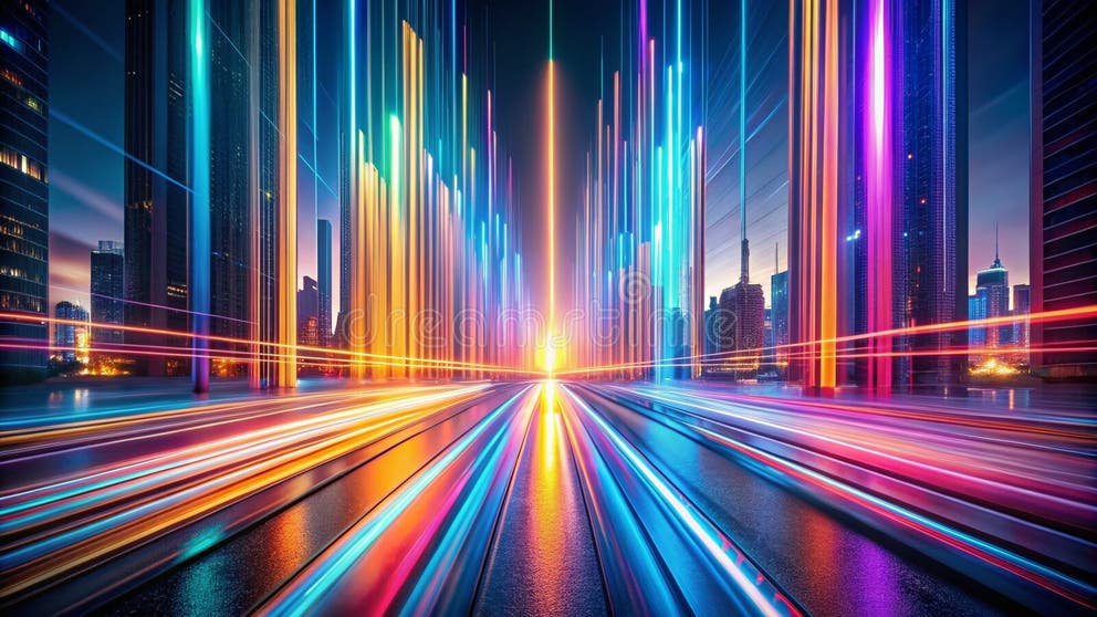 Dynamic Nighttime Motion Graphics Vertical Transitions and Light Trails ...