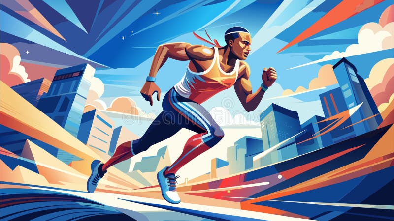 Dynamic Ninja Warrior in Action Pose with Urban Skyline Background ...