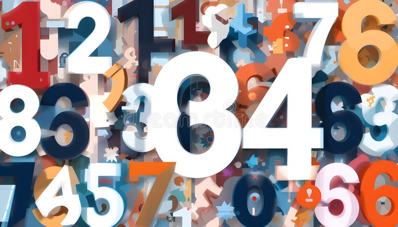 "Futuristic Vector Background Featuring Floating Numbers and Mathematical Elements" Stock ...