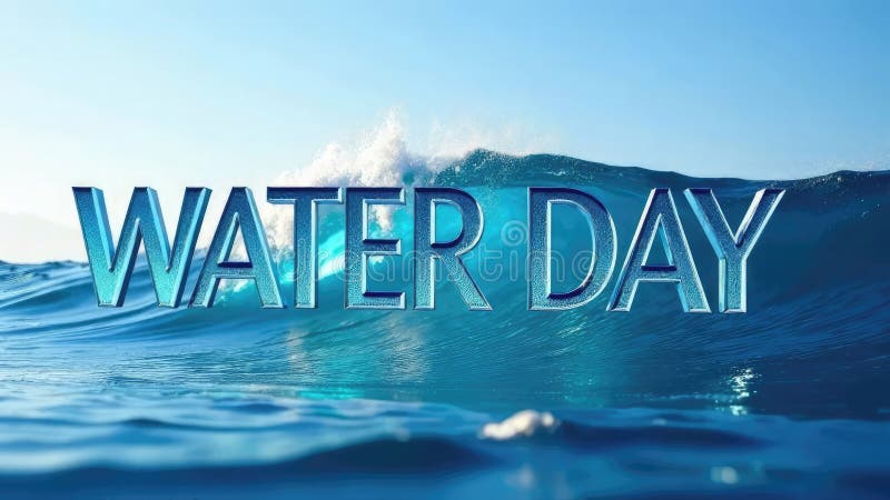 Dynamic Ocean Wave with Bold Water Day Text, Symbolizing the Importance ...