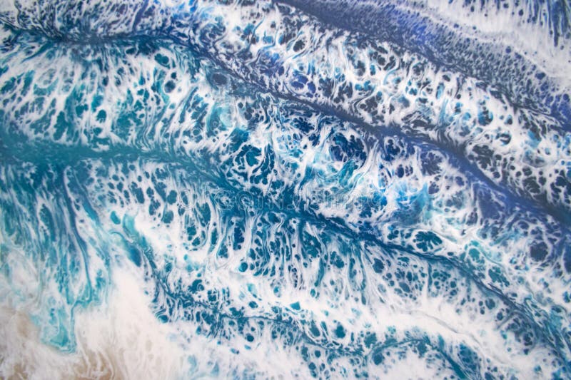 Dynamic Ocean Wave Patterns with Foamy Blue and White Textures Show ...