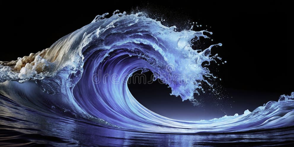 Dynamic Ocean Wave Splash Against a Dramatic Dark Background a Powerful ...
