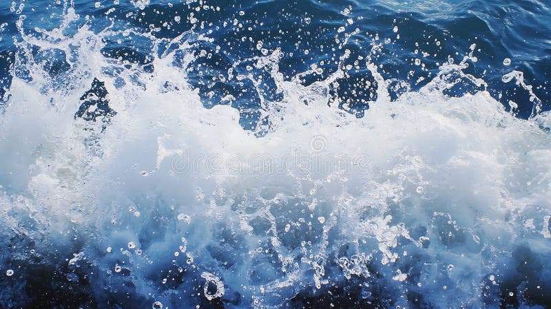 Dynamic Ocean Wave with Splashing Water and Bubbles Creating a Refreshing Maritime Scenery ...