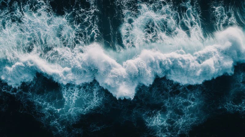 Dynamic Ocean Waves Crashing on Shore As River Flowing Below Stock Illustration - Illustration ...