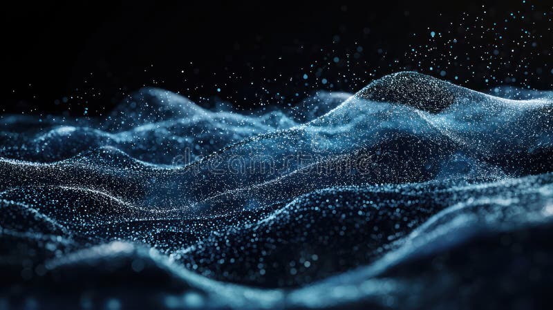 Dynamic Ocean Waves with Dancing Particles Stock Illustration ...