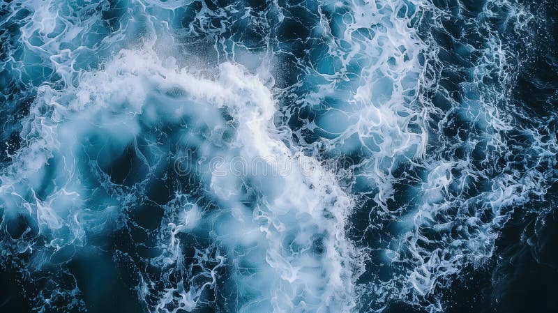 Dynamic Ocean Waves with Foamy White Water in Motion Stock Illustration ...