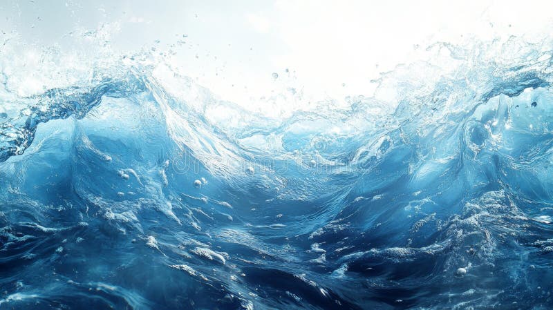 Dynamic Ocean Waves - Generative Ai Stock Illustration - Illustration ...