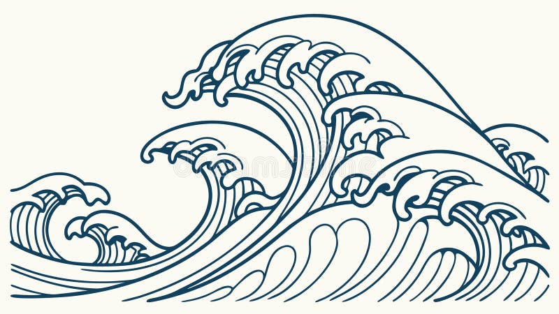 Dynamic Ocean Waves, Sea and Nature S Power, Vector Design Generative ...