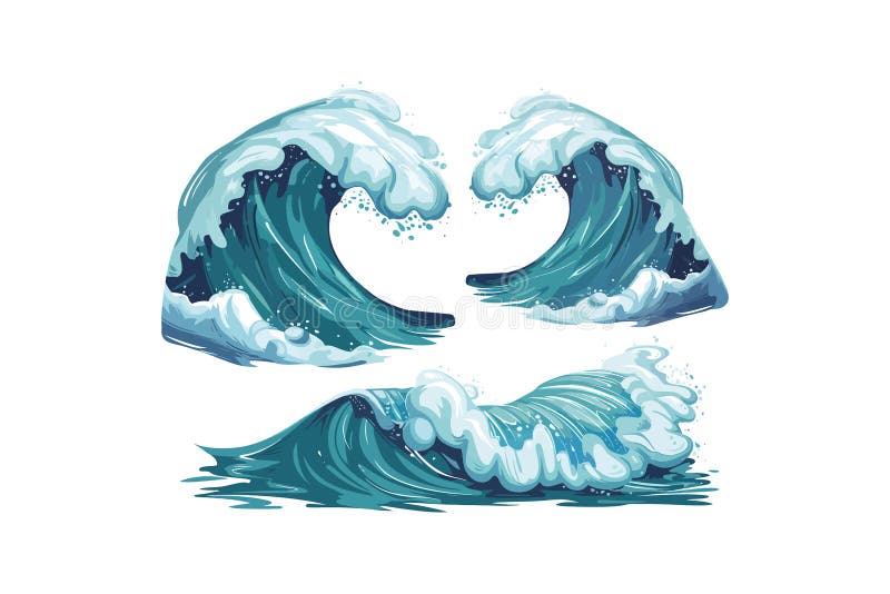 Dynamic Ocean Waves. Vector Illustration Design Stock Illustration ...