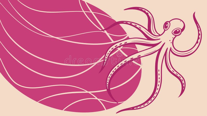 Dynamic Octopus Marine Life Vector Illustration, Vector Design ...