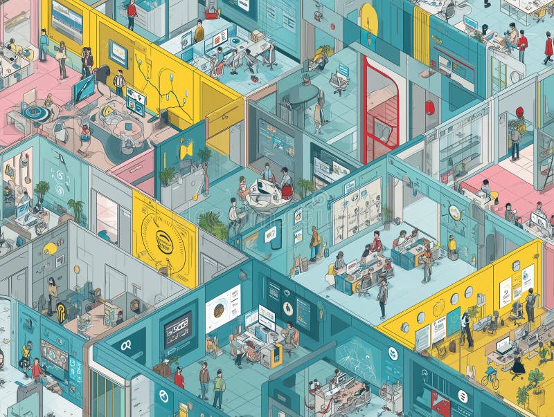 Dynamic Office Environment with Diverse Workspaces, Collaboration Areas ...