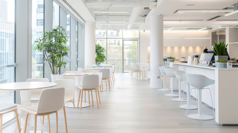 Dynamic Office Space with Cafe-style Break Area, Social Workspace, and ...