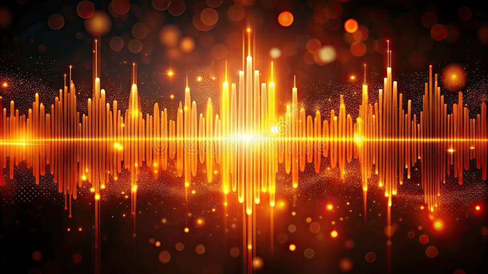 Dynamic Orange Audio Equalizer Waveform Visualization a Glowing ...