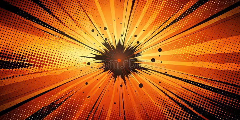 Dynamic Orange and Black Comic Book Explosion Background. Generative AI ...