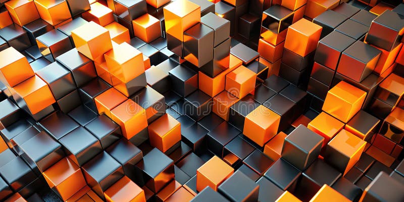 Dynamic Orange and Black Geometric Blocks a Modern Abstract Design for Posters Wallpapers and ...