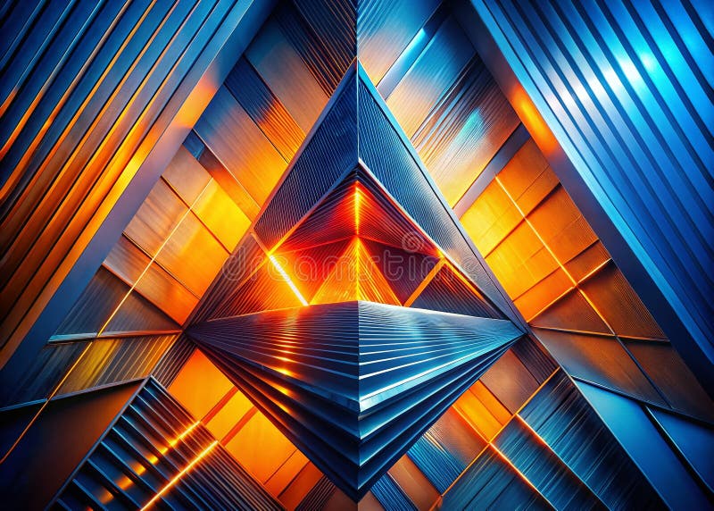 Dynamic Orange and Blue Triangular Geometric Abstract Background Design ...